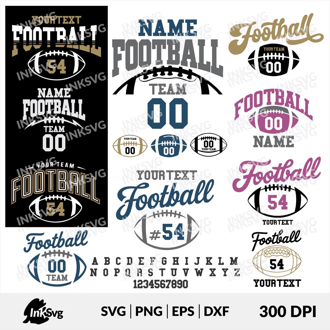 Custom Football Team Design: PNG SVG Clipart Bundle - Etsy