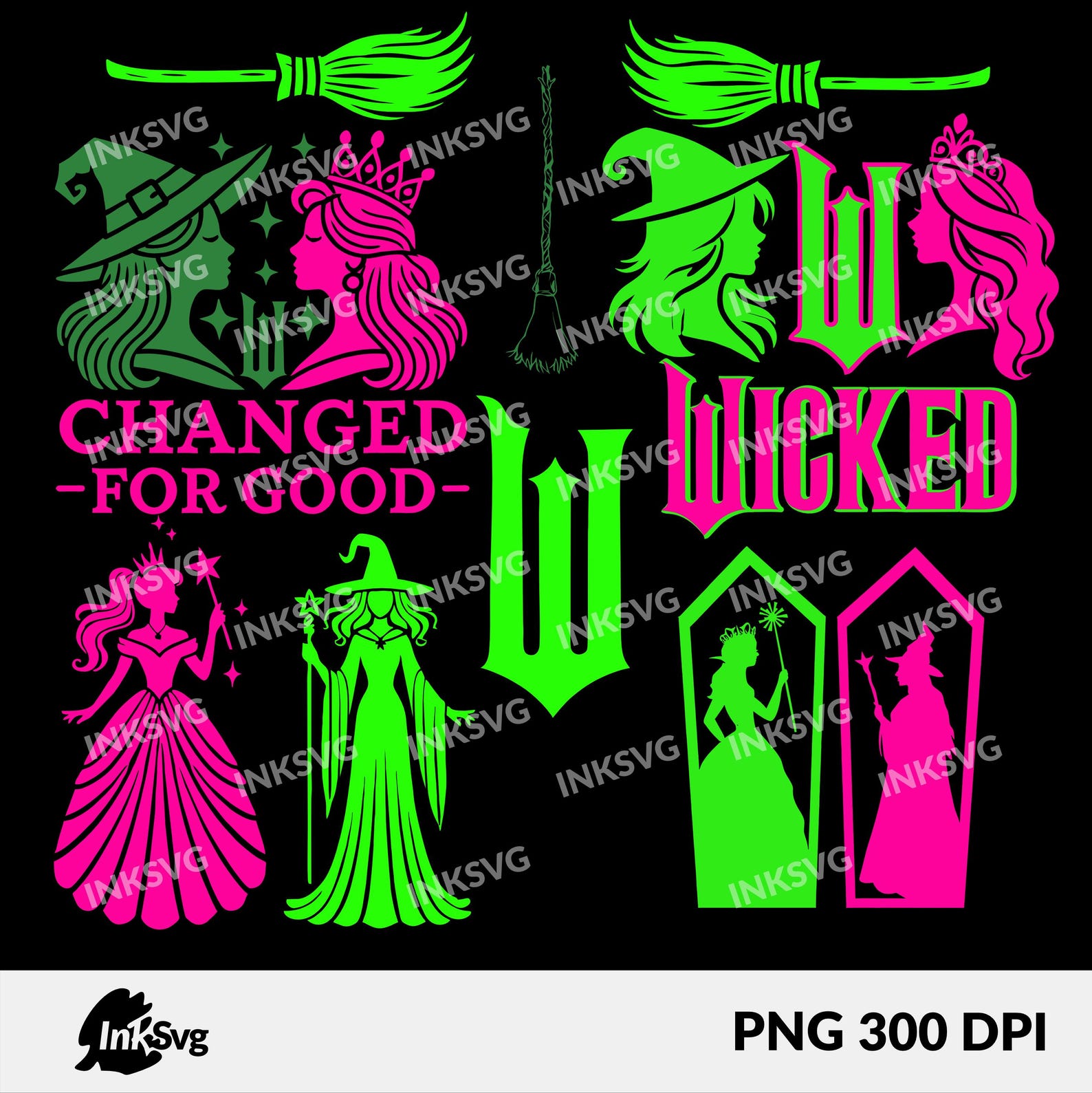 Wicked AND Wicked Change for Good Glitter SVG Bundle, Wicked Movie 2024 ...