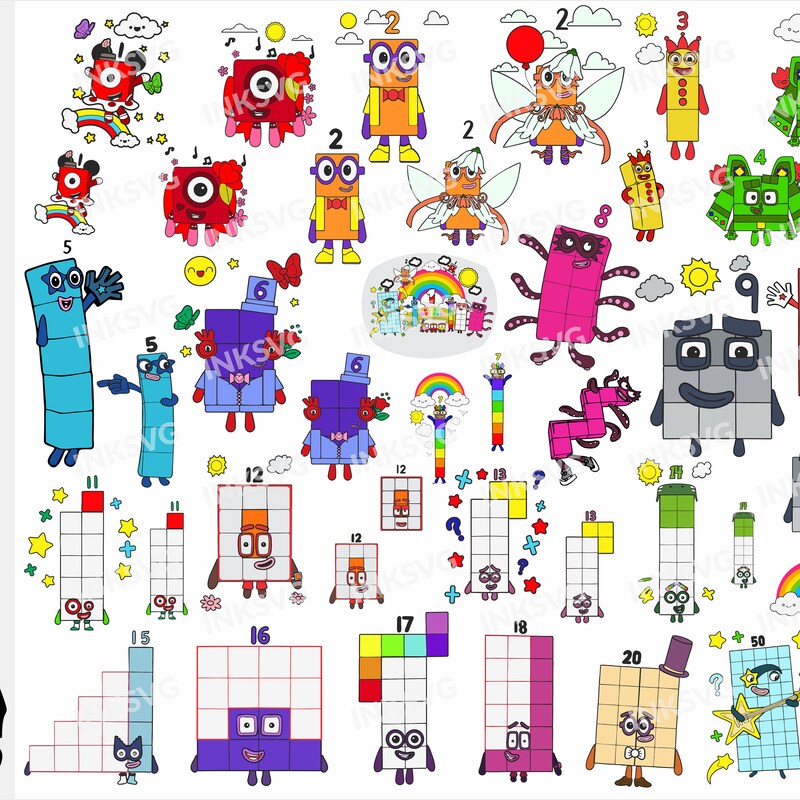 Number Blocks Stickers - Etsy