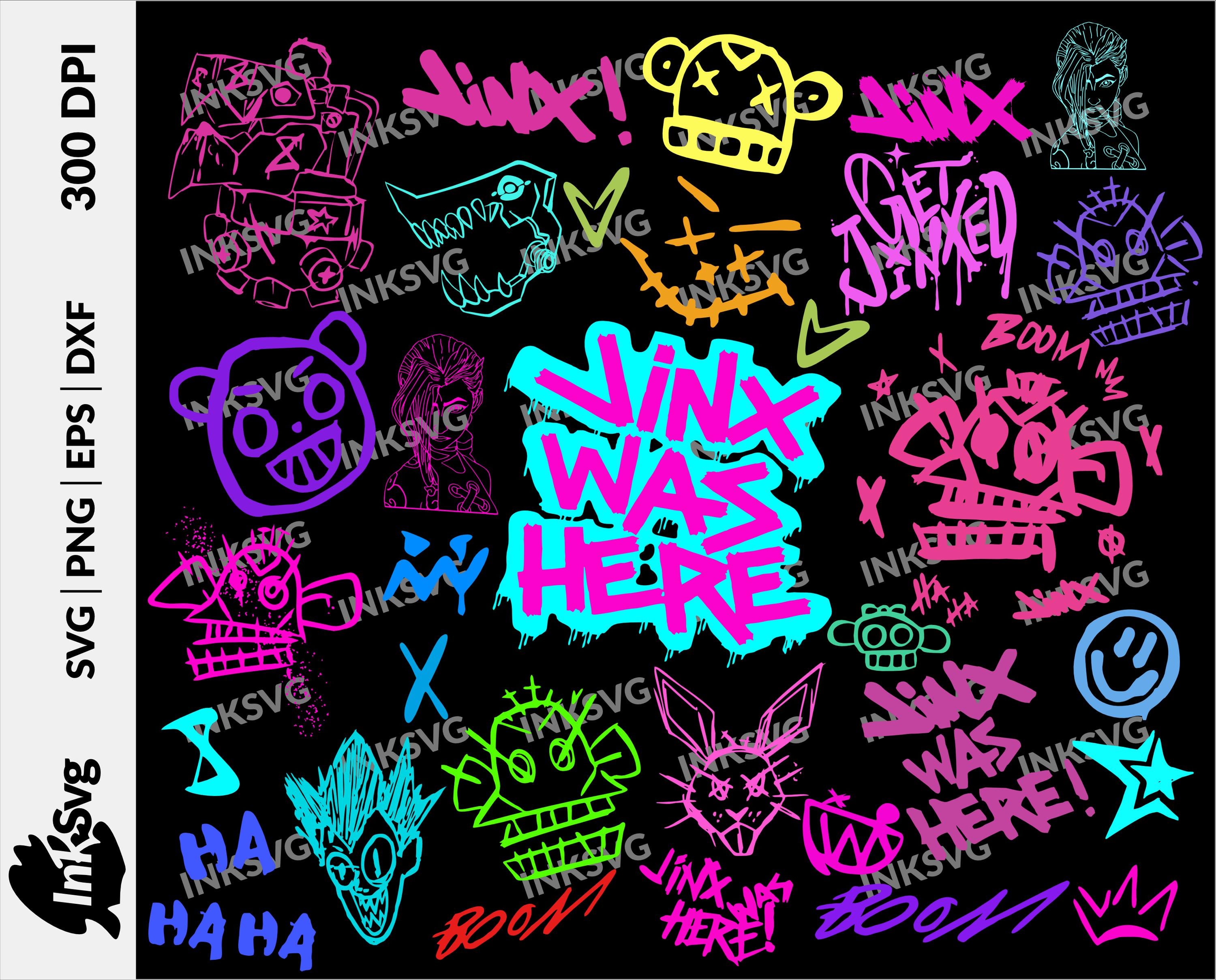 Jinx Graffiti png svgbund, League of Legends für Cricut, svg, DFX, EPS ...