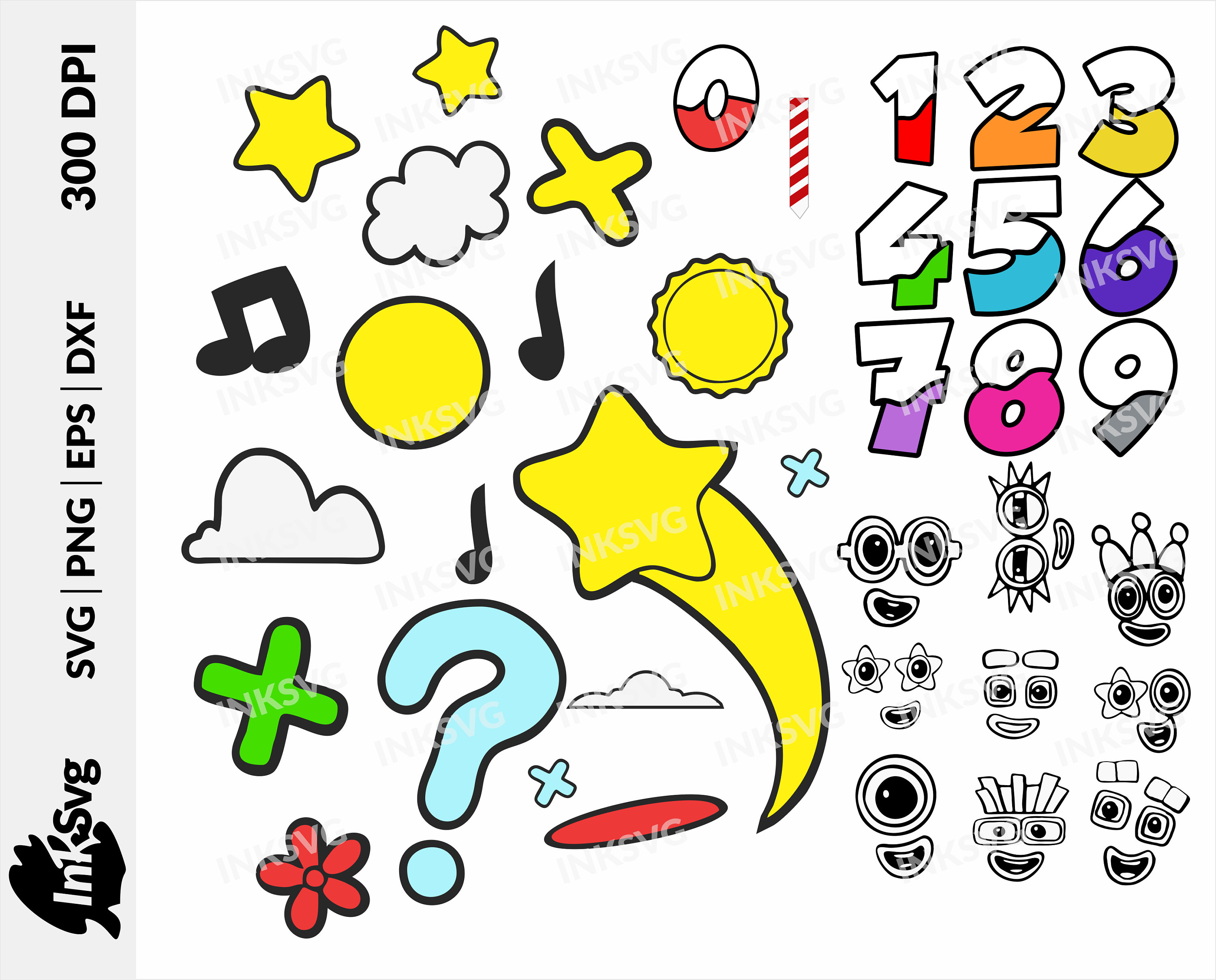 Number Blocks SVG Bundle: Layered Files for Cricut (digital Download ...