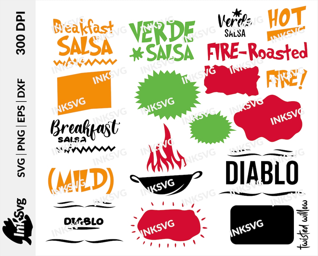 Hot Sauce Restaurant SVG Bundle: Breakfast, Verde, Diablo (digital ...