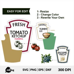 Condiments Costume Editable Svg File for Halloween, Ketchup & Mustard ...