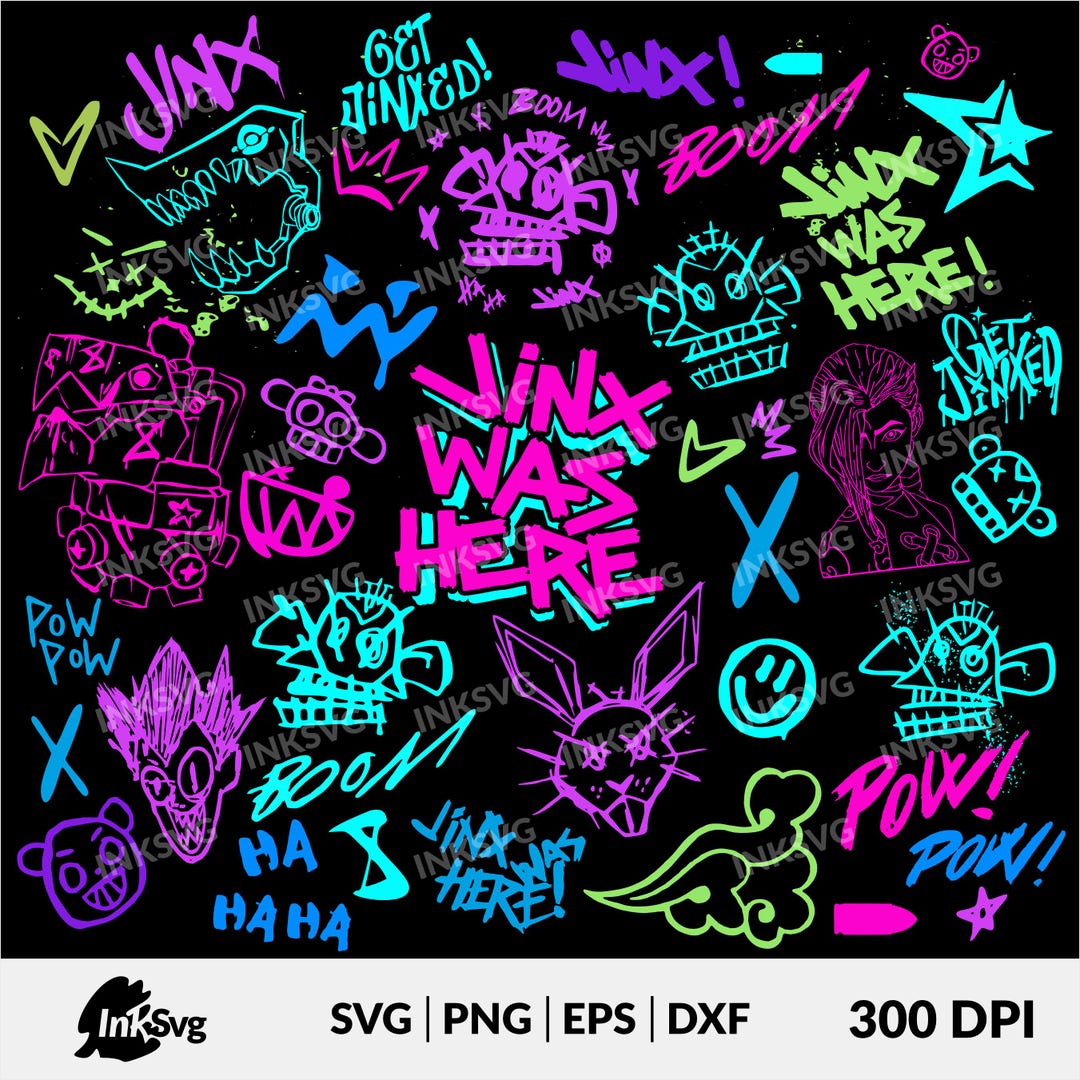 Jinx Graffiti Png Bundle Clipart, League of Legends for Cricut, Files ...