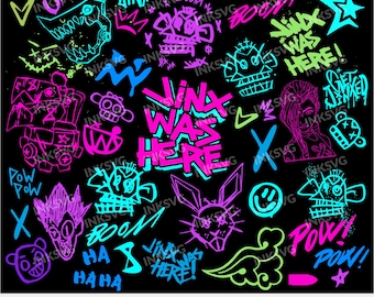 Jinx Graffiti Art Bundle | Arcane-inspired Digital Download | 5 SVG ...