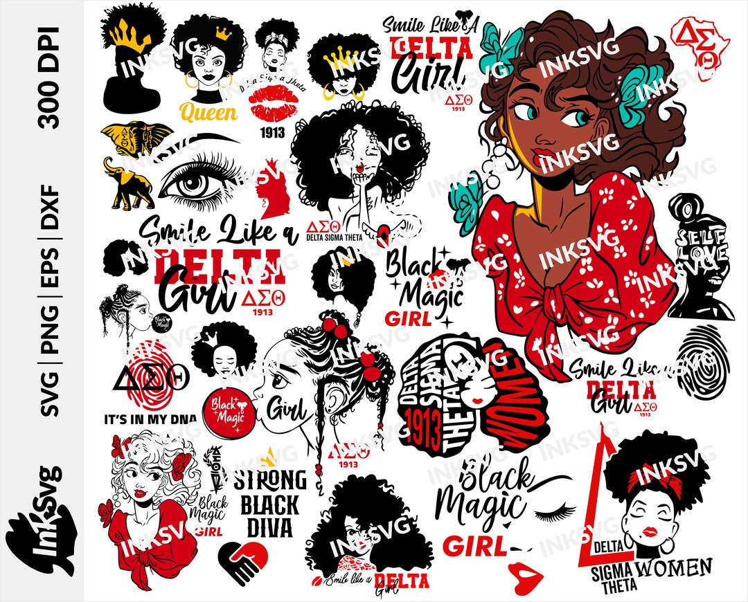 Afro Svg Bundle for Cricut, Afro Svg Files for Cricut, PNG, DFX, EPS ...