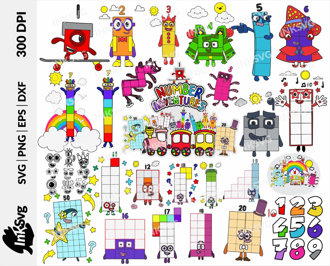 Number Blocks SVG Bundle: Layered Files for Cricut (digital Download ...