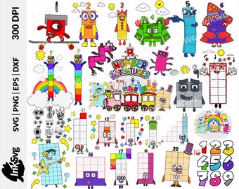 Number Blocks SVG Bundle: Layered Files for Cricut (digital Download ...