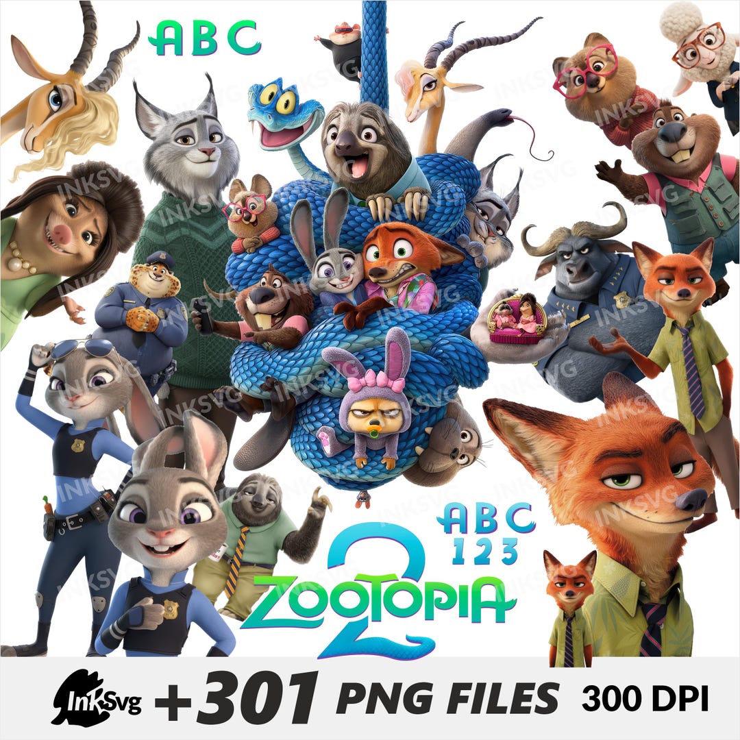 Paquete de imágenes prediseñadas de Zootopia 2, página para colorear ...
