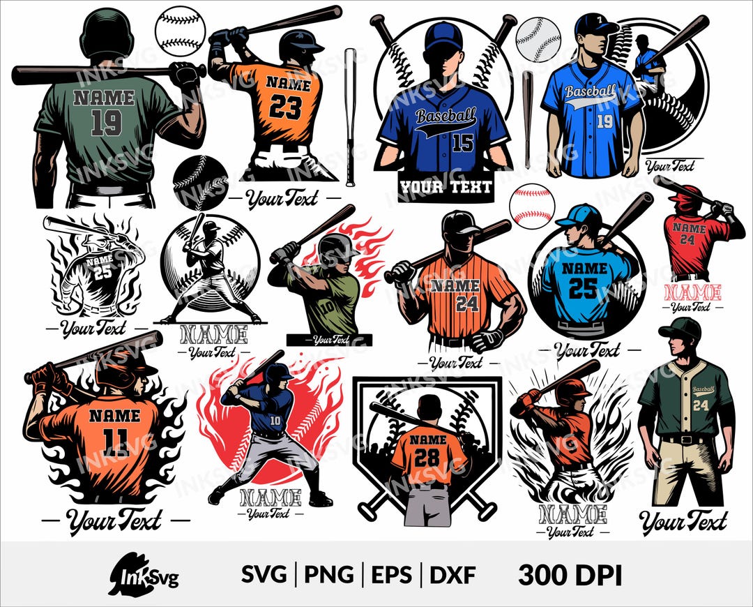 Personalized Baseball SVG Bundle, Name and Number Customization, Kids ...