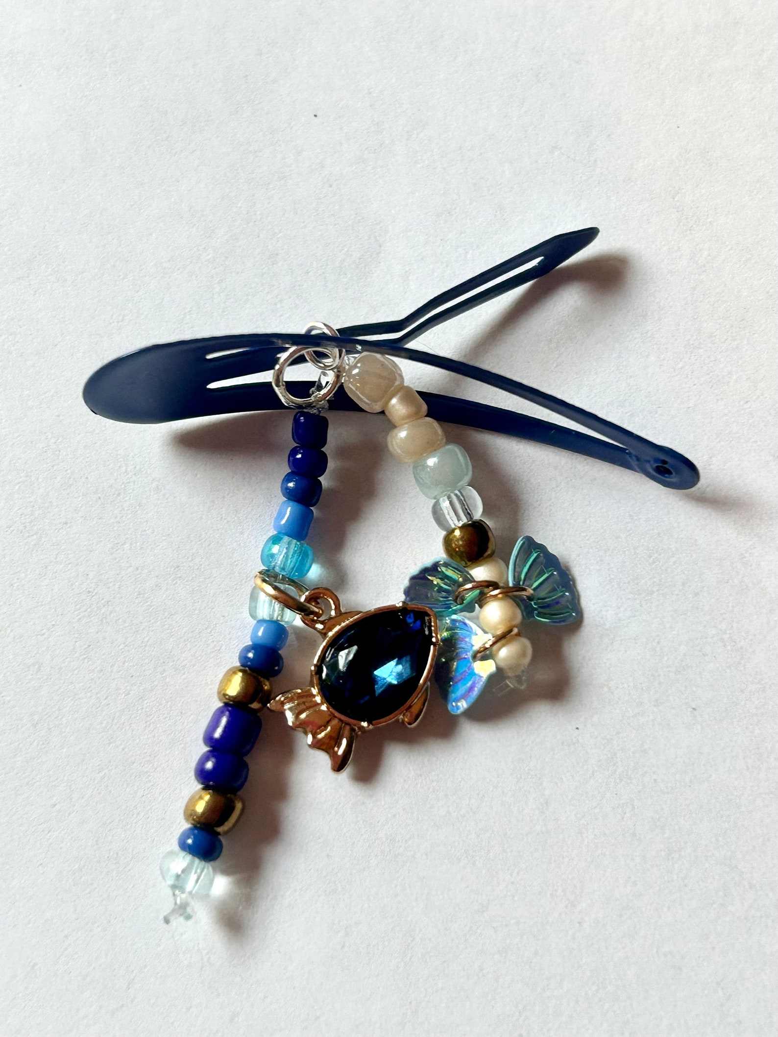 Cute Barrette With Beads and Charms - Etsy