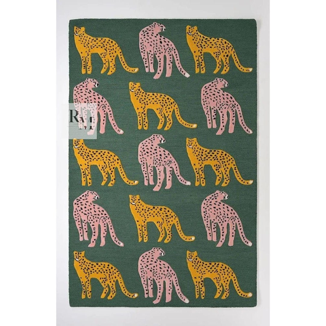 Leopard Hand Tufted Area Rug, Animal Design Rug,home Aesthetic Rug for ...