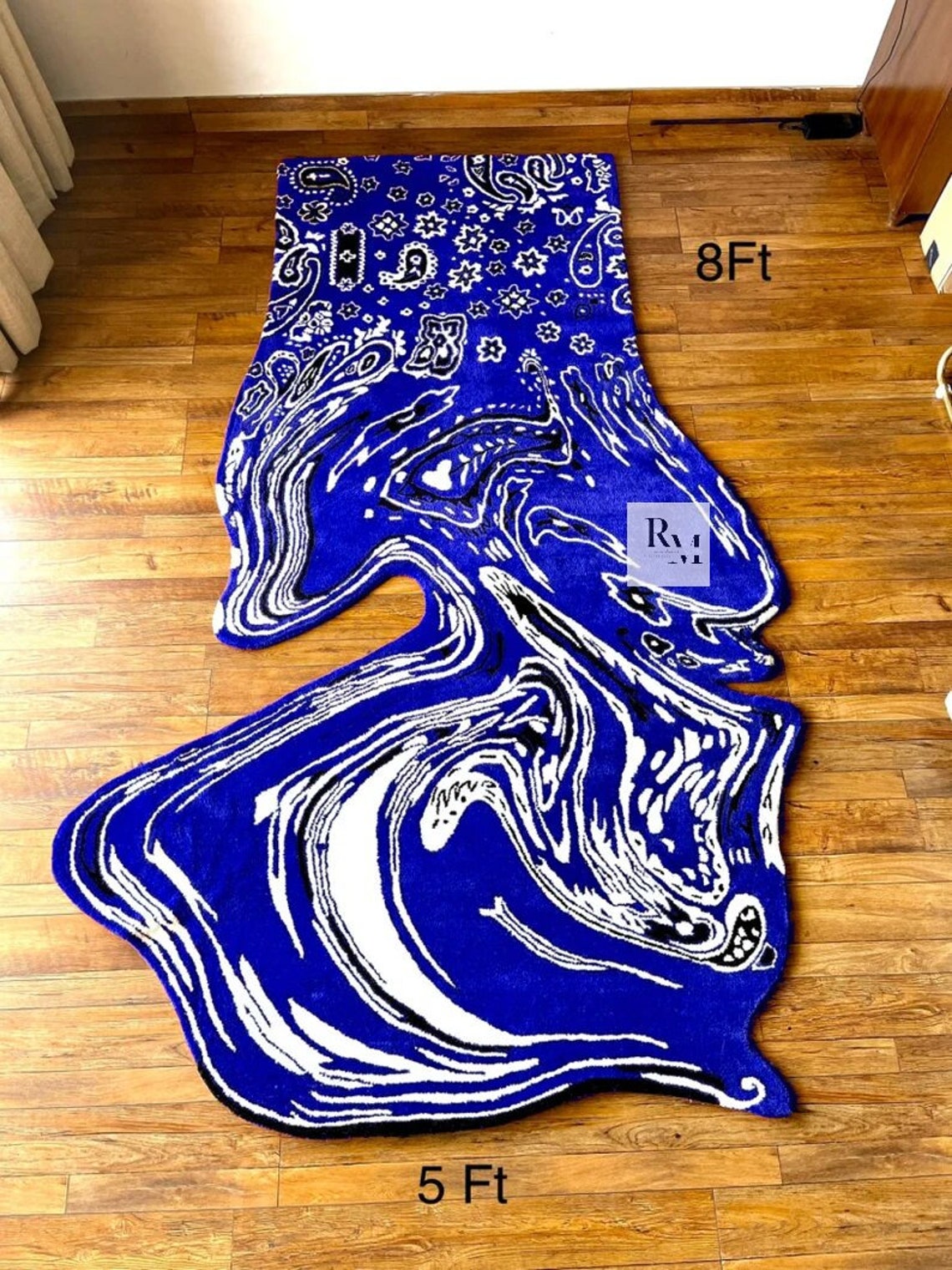 Multicolor Melting Red Background Rug, Hand Tufted Artistry Carpet ...