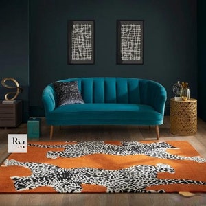 Hand Tufted Rug Leopard Rug Climbing Tiger Rug Handmade Carpet Area Rug ...