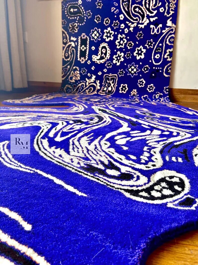 Multicolor Melting Red Background Rug, Hand Tufted Artistry Carpet ...