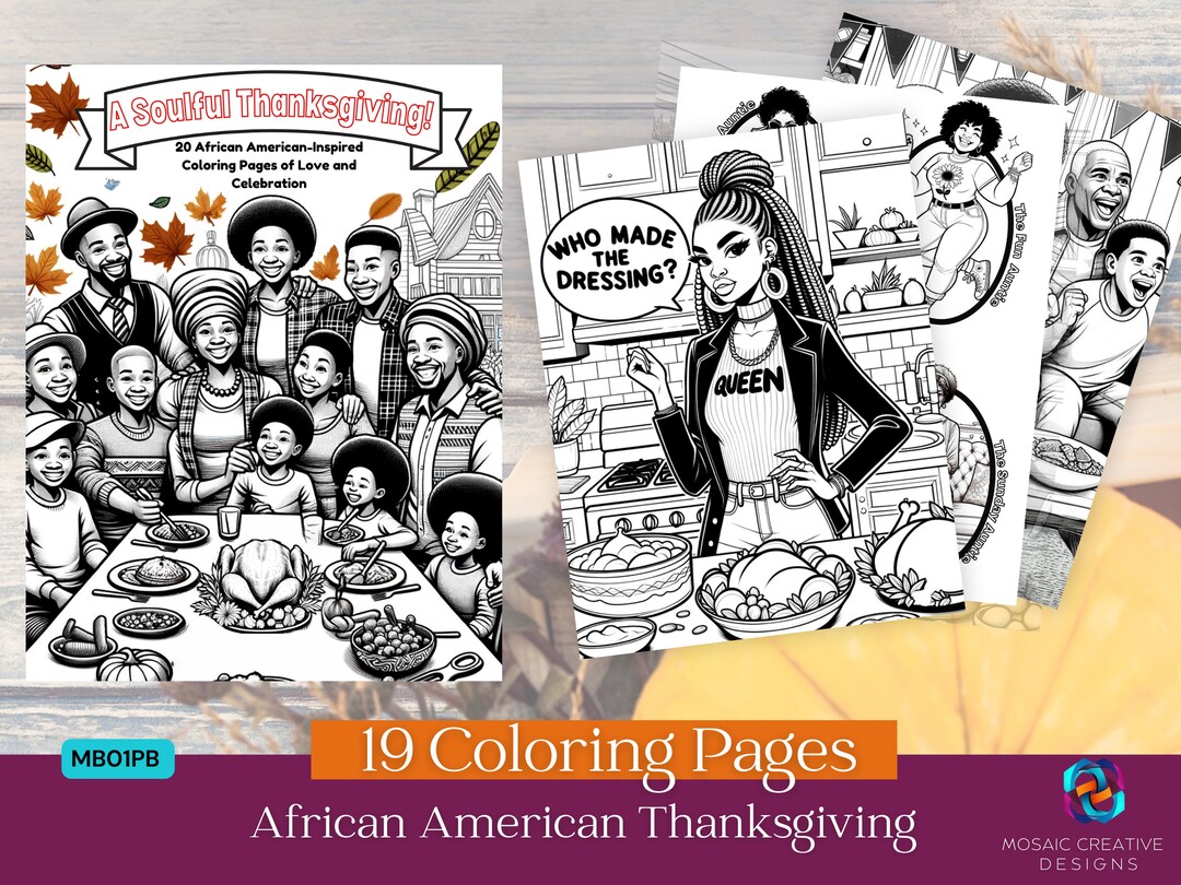 Soulful Thanksgiving Coloring Book: 19 African American-inspired ...