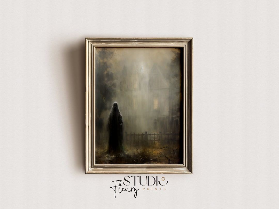 Ghostly Specter Print | Vintage Wall Art Printable | Dark Academia Art ...