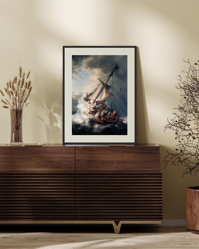Christ in the Storm Christian Art Printable Jesus Christ Calming the ...