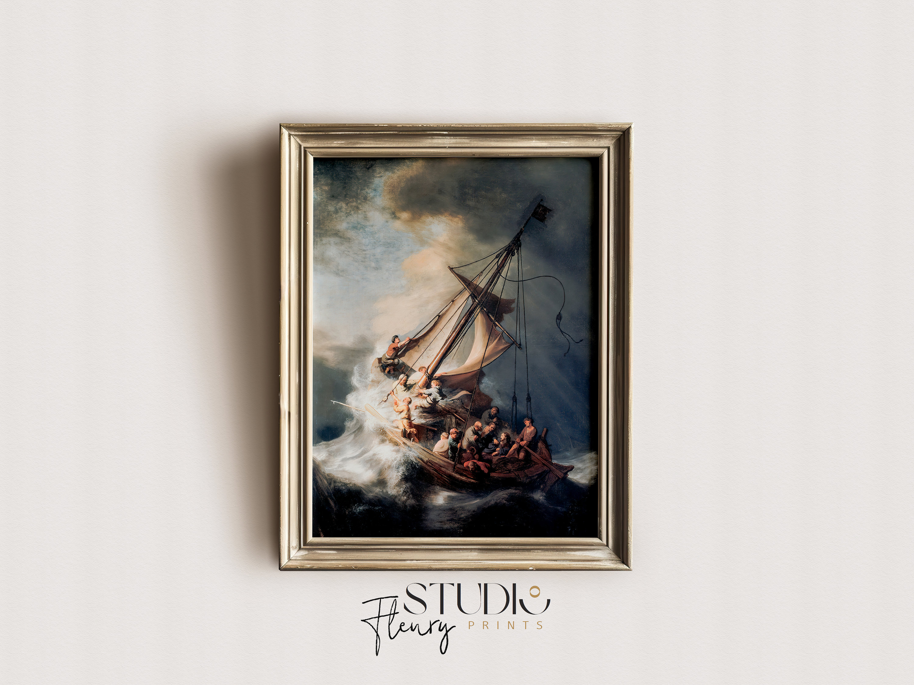 Christ in the Storm Christian Art Printable Jesus Christ Calming the ...