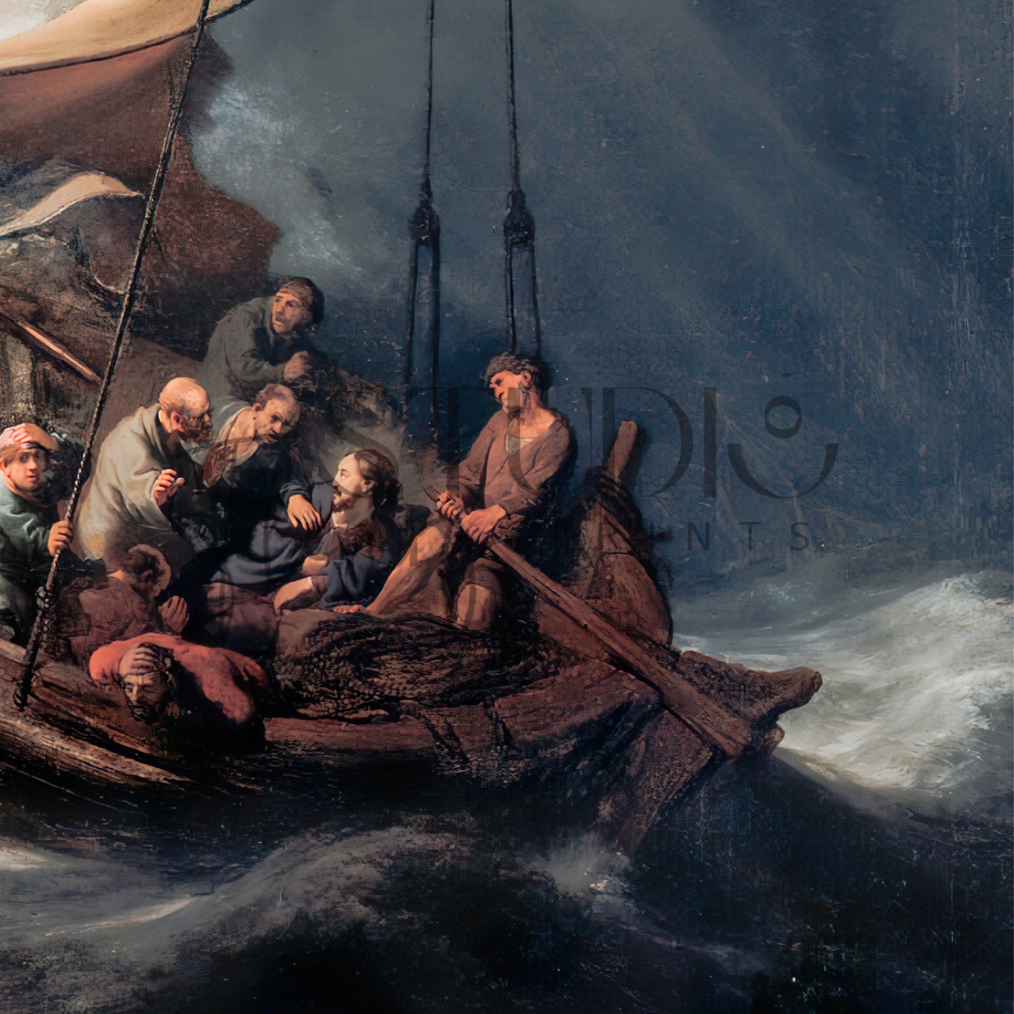 Christ in the Storm Christian Art Printable Jesus Christ Calming the ...