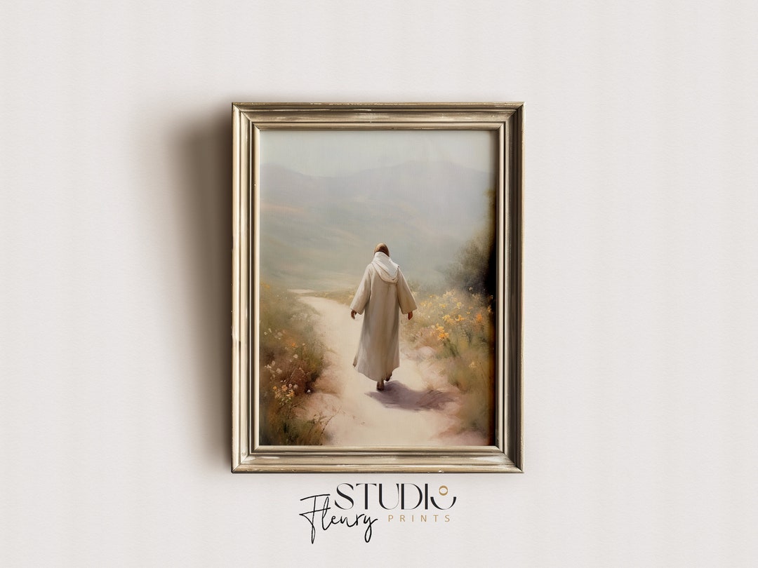 Jesus on the Path Painting | He is Risen Christian Art Printable ...