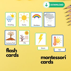 Digital Weather and Seasons Learning Unit: Mini Book, Flash Cards ...