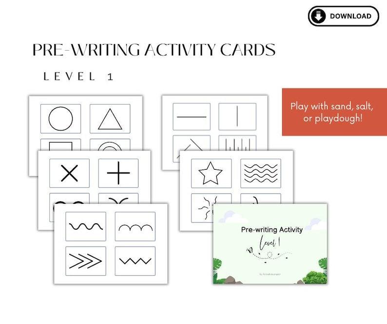 Pre-writing Skill Development ; Sand Salt Playdough Tracing; Strokes ...