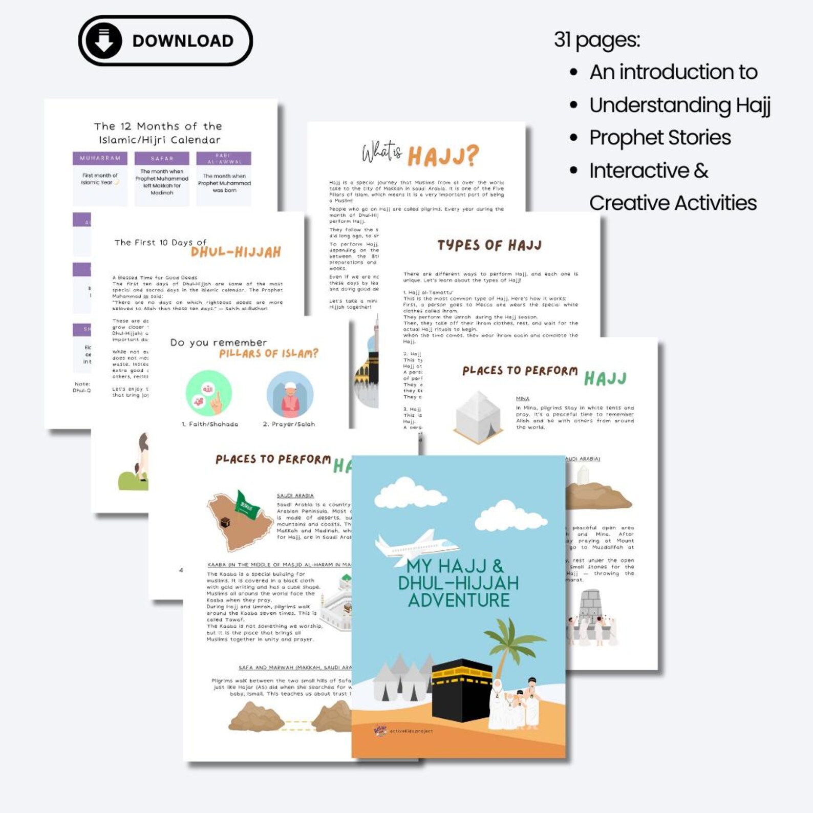 Hajj & Dhul Hijjah Printable Unit Study – Islamic Activity Pack – Hajj ...