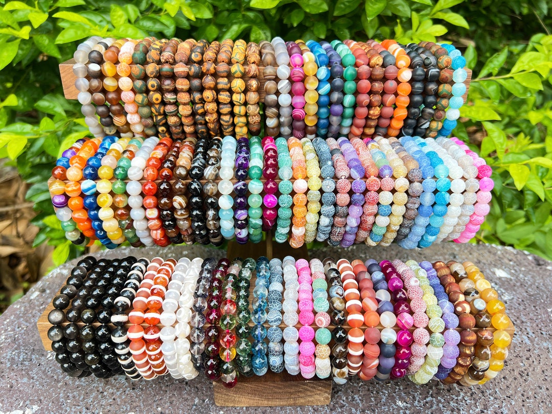 Natural Crystals Beads Bracelet,for Men/women Stretchy Bracelets ...