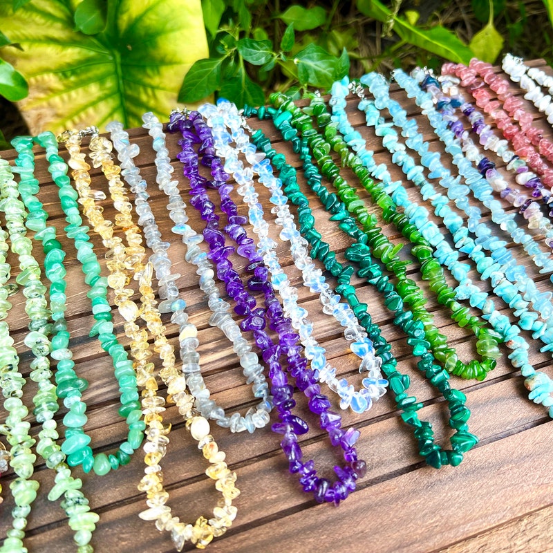 Chip Bead Necklace - Etsy
