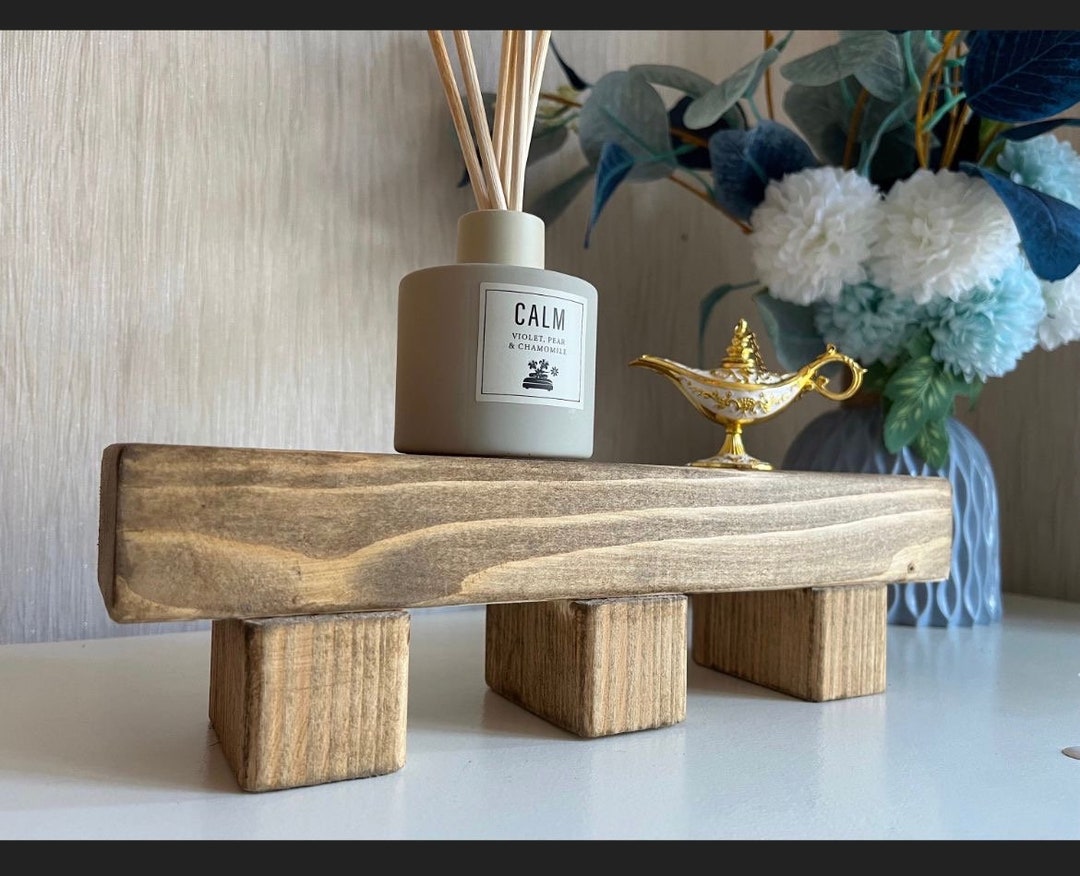 Small Handmade Candle Display Shelf | Wooden Free-stand Home Decor ...