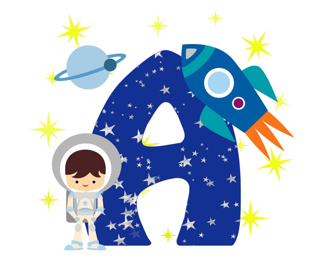 Space Boy Astronaut Rocket Alphabet Set Digital Download 26 Pngs - Etsy