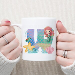 Pink Haired Mermaid Under the Sea Alphabet Set Digital Download 26 Pngs ...