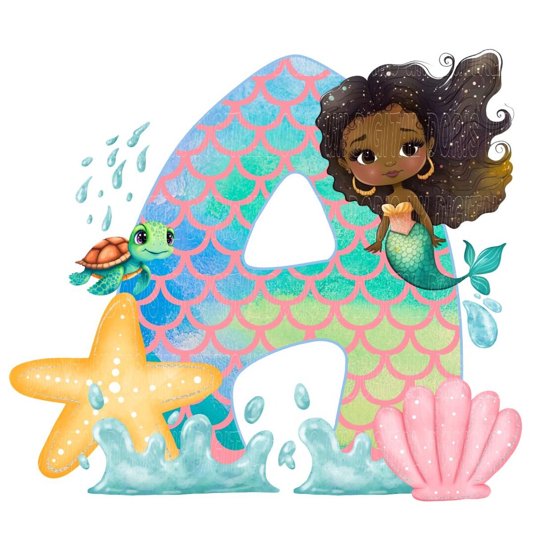 Mermaid Under the Sea Alphabet Set Digital Download 26 Pngs - Etsy