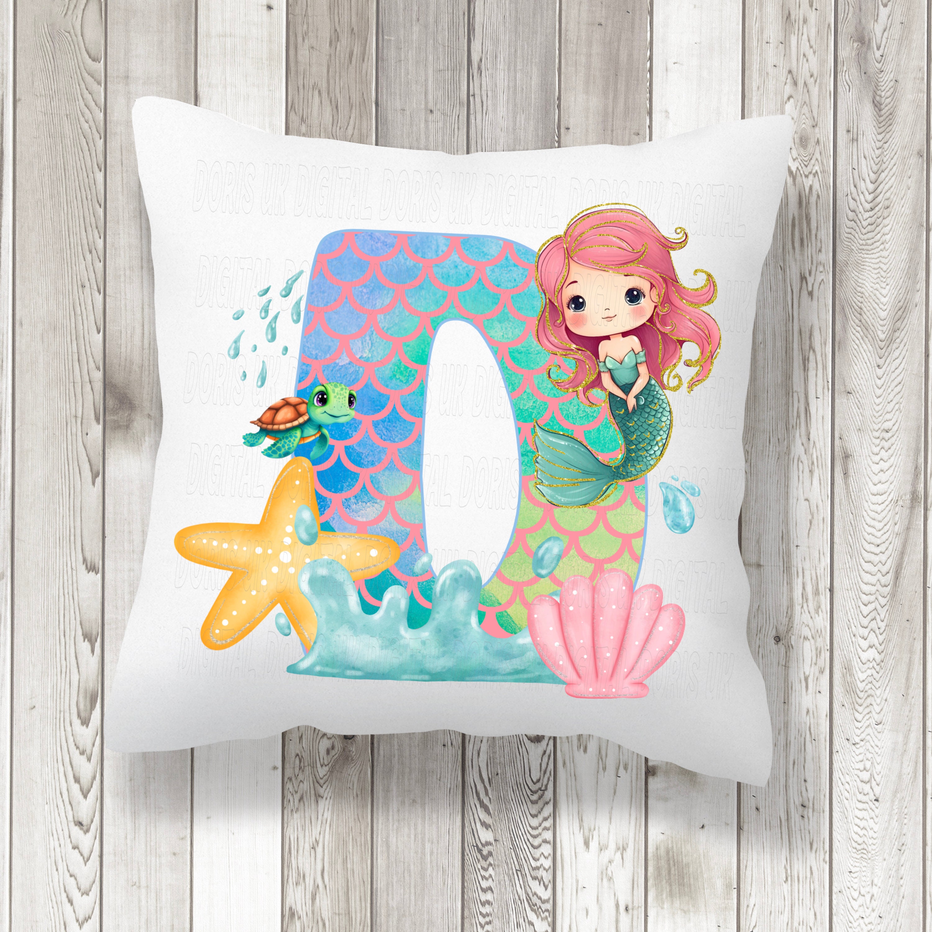 Pink Haired Mermaid Under the Sea Alphabet Set Digital Download 26 Pngs ...