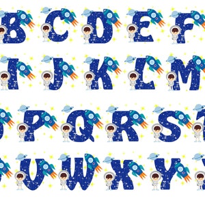 Space Boy Astronaut Rocket Alphabet Set Digital Download 26 Pngs - Etsy