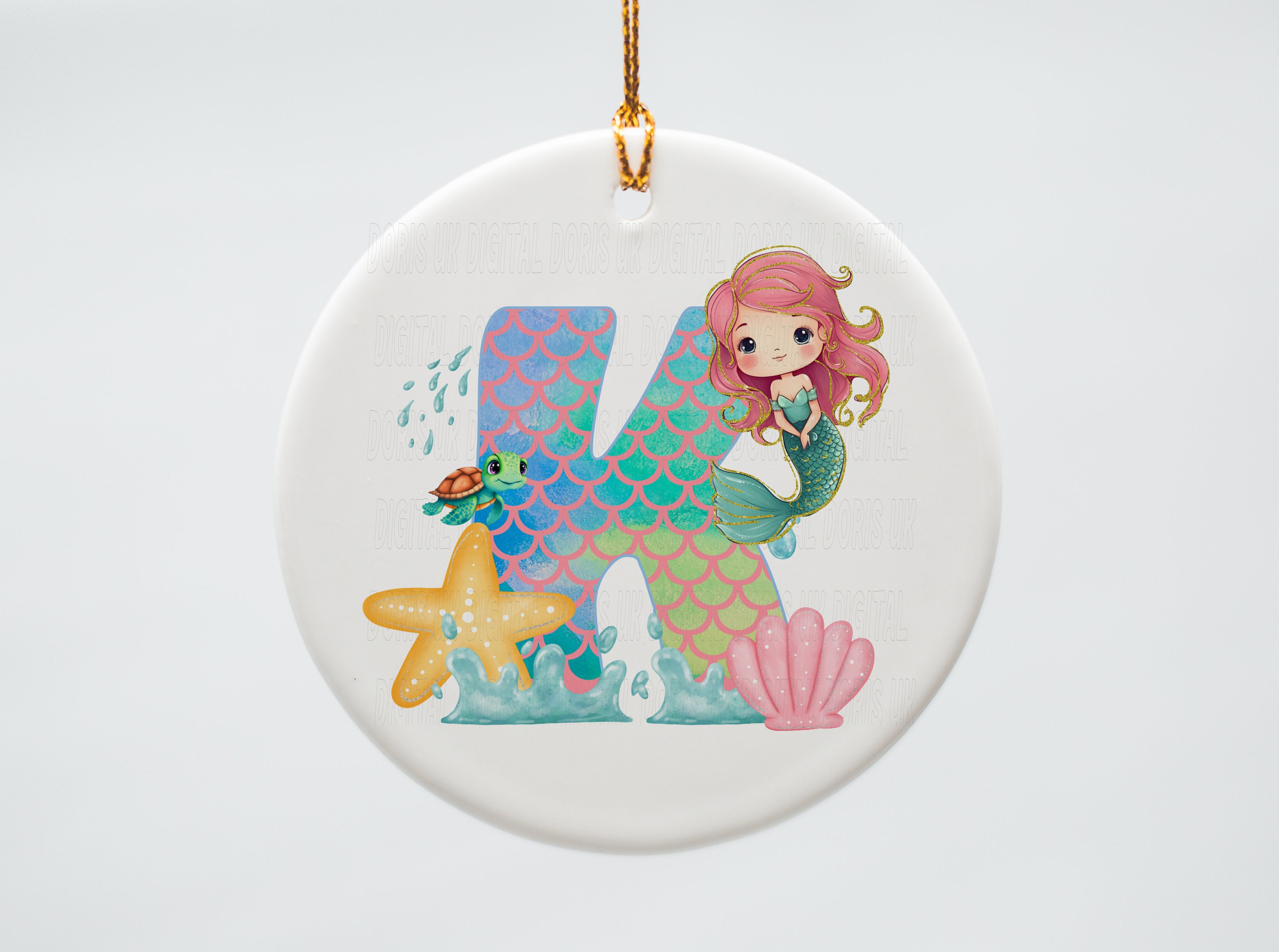 Pink Haired Mermaid Under the Sea Alphabet Set Digital Download 26 Pngs ...