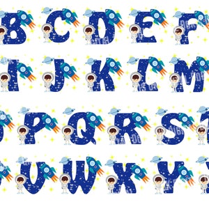 Space Boy Astronaut Rocket Alphabet Set Digital Download 26 Pngs - Etsy