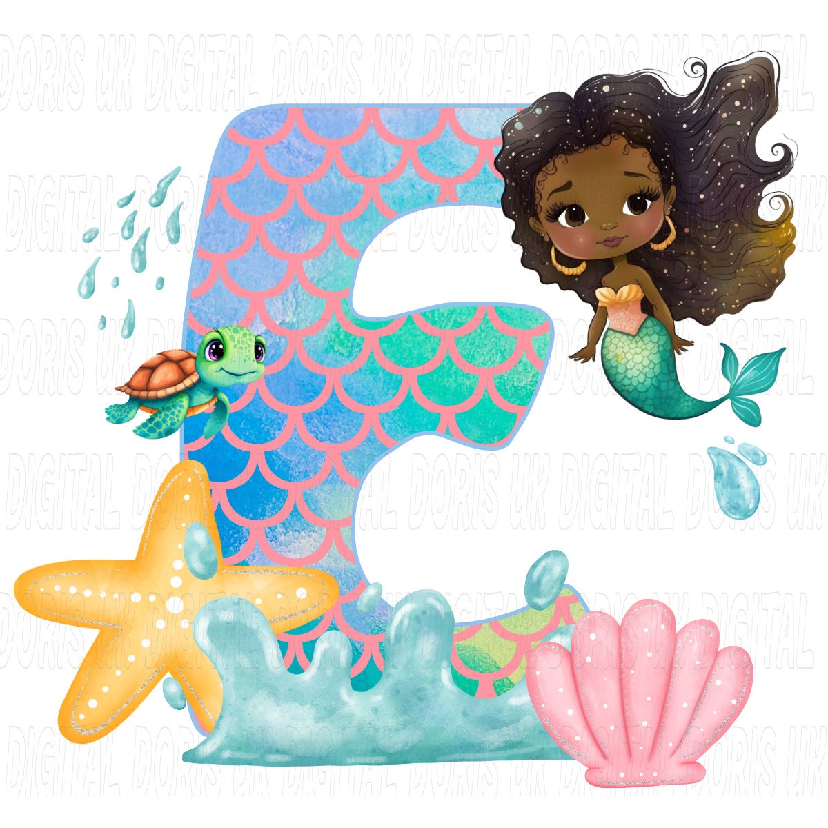 Mermaid Under the Sea Alphabet Set Digital Download 26 Pngs - Etsy