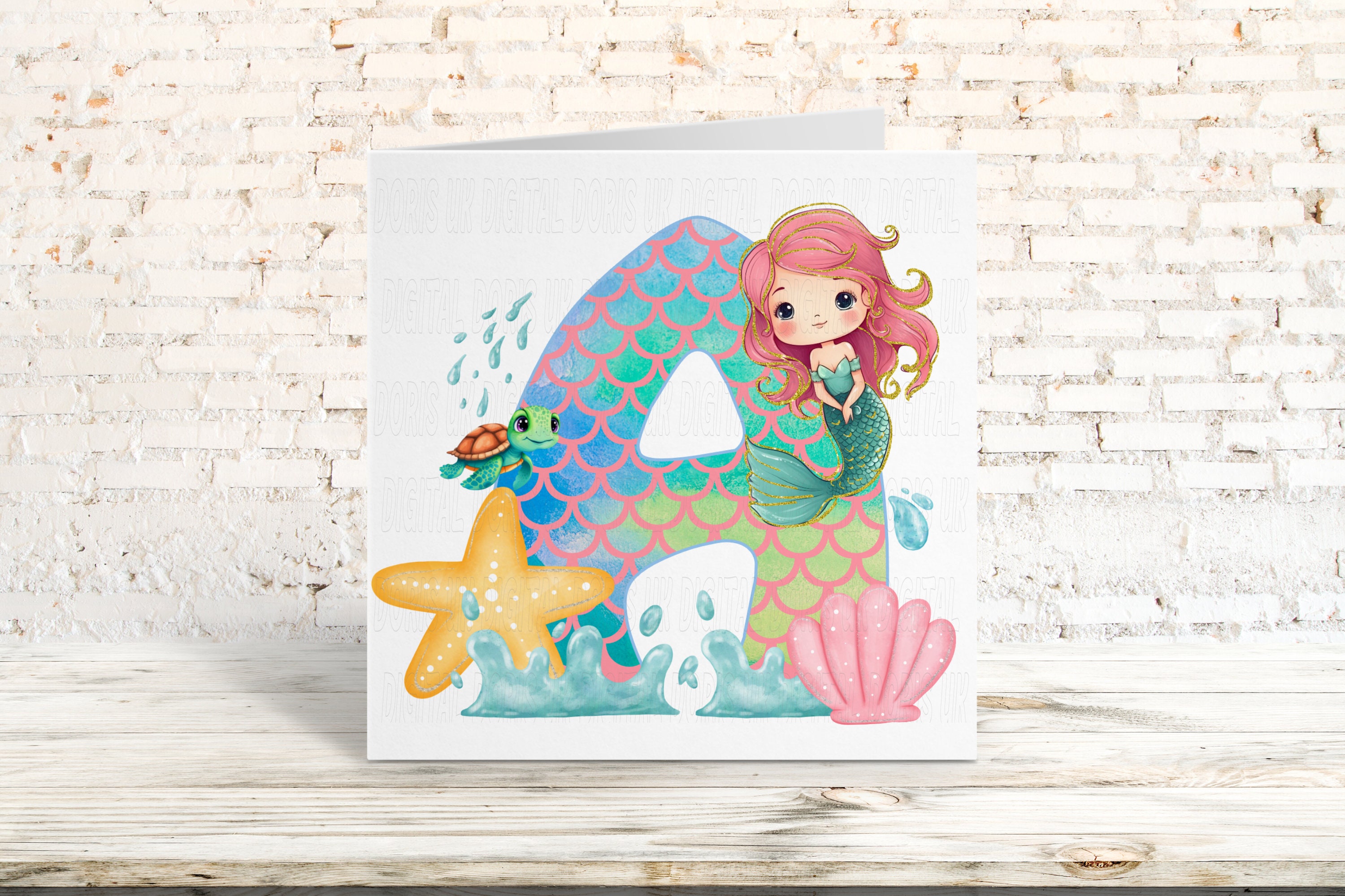 Pink Haired Mermaid Under the Sea Alphabet Set Digital Download 26 Pngs ...