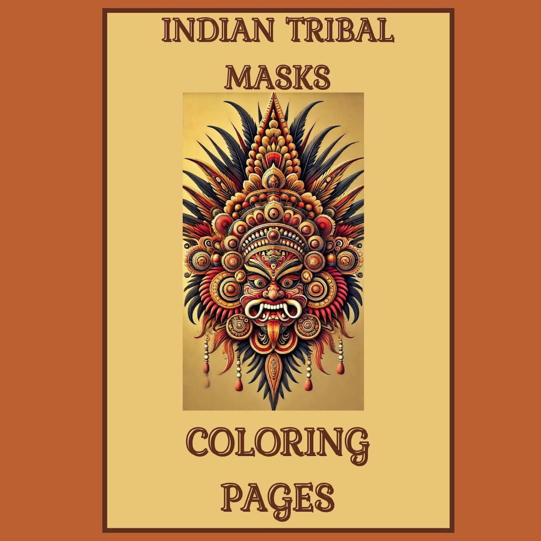 Indian Tribal Masks Coloring Pages | Printable Cultural Art | Kathakali ...
