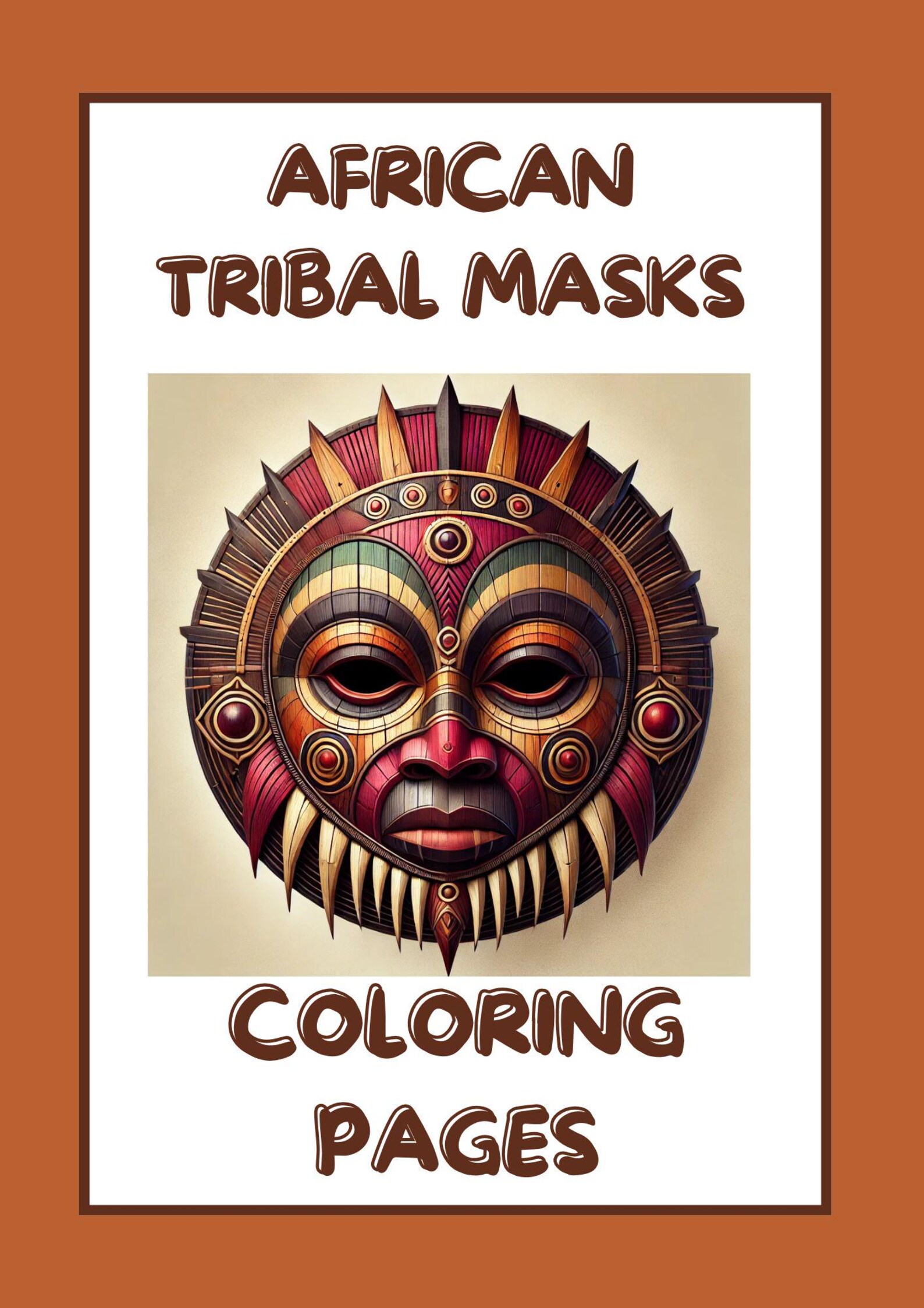 African Tribal Masks Coloring Pages | Printable Cultural Art | Ethnic ...