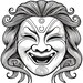 Japanese Noh Masks Coloring Pages | Printable Traditional Theater Art ...