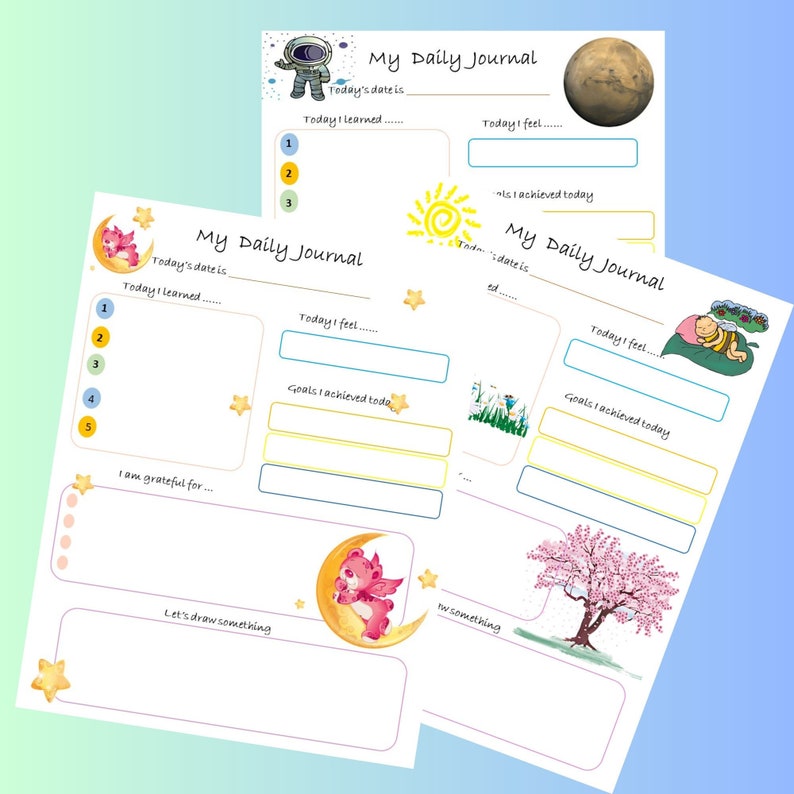 Kids Journal Pdf Printable \ Kids Daily Planner Printable, Instant ...