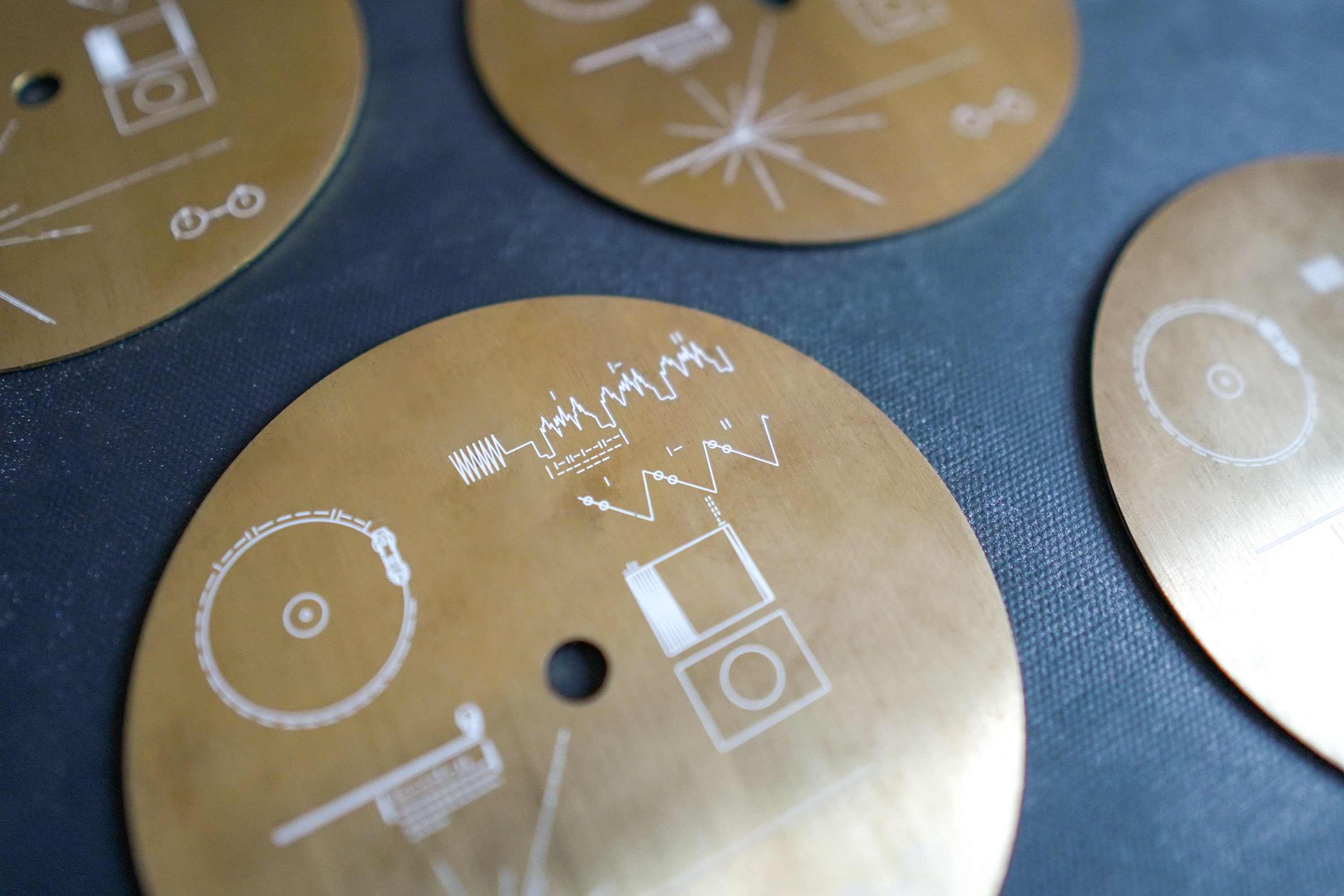 NASA Voyager Golden Record Cover Solid Brass Coaster (4 Pack) - Etsy