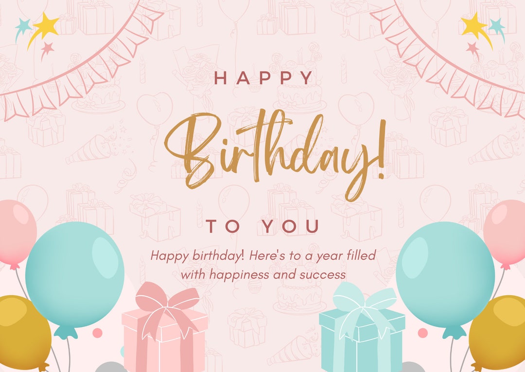 Happy Birthday Card - Etsy