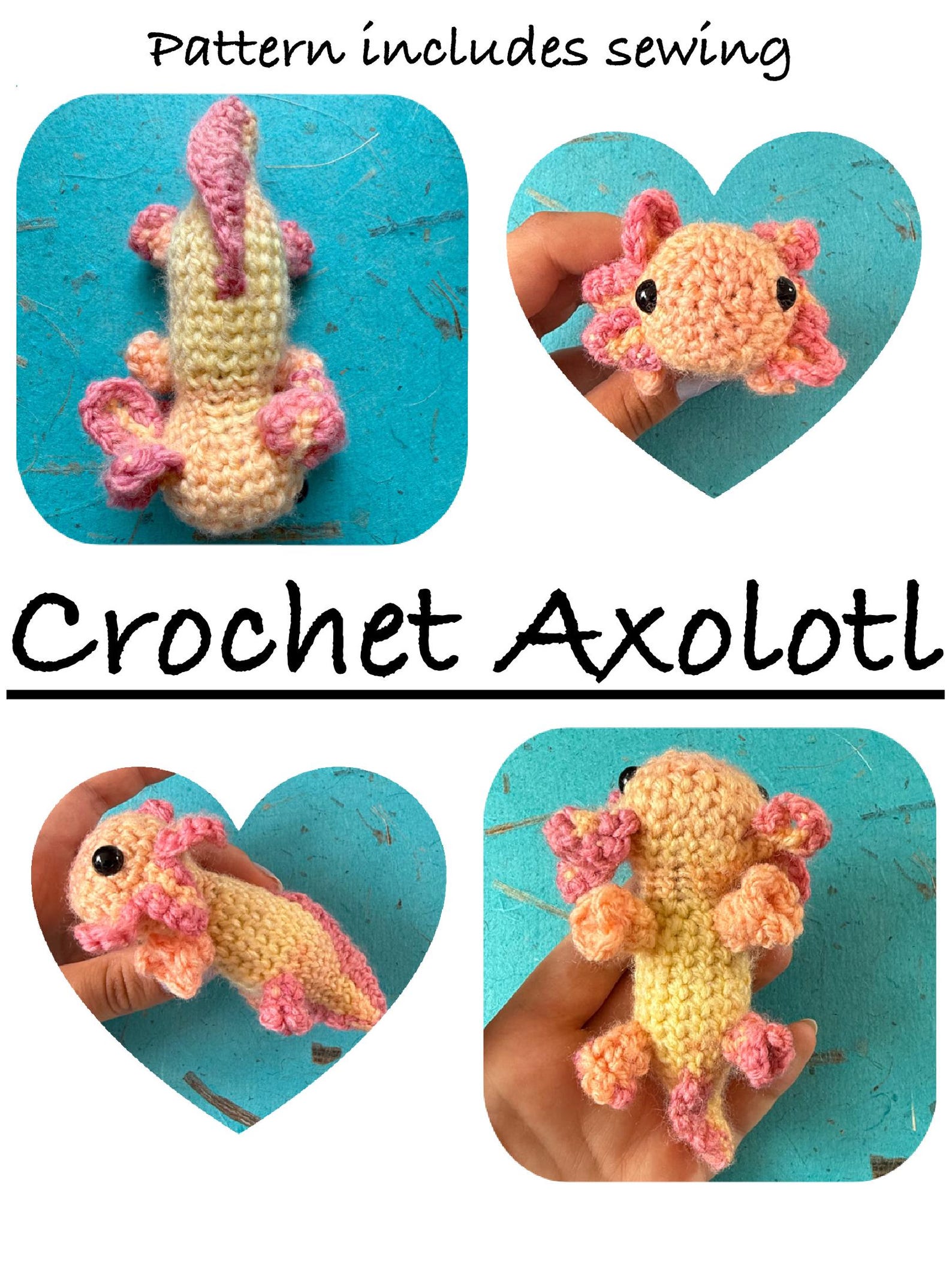 Cute Crochet Axolotl Pattern PDF - Etsy
