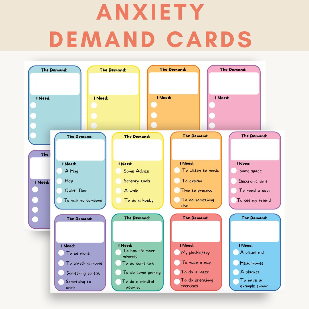 Autism/ PDA / Anxiety Demand Cards Emotional Regulation - Etsy