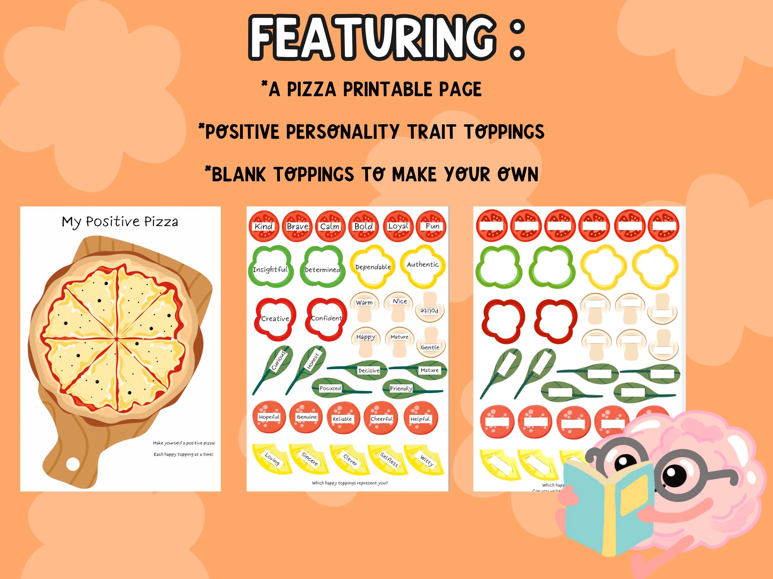 Positive Pizza Activity: Emotional Regulation & Mental Health (PDF) - Etsy