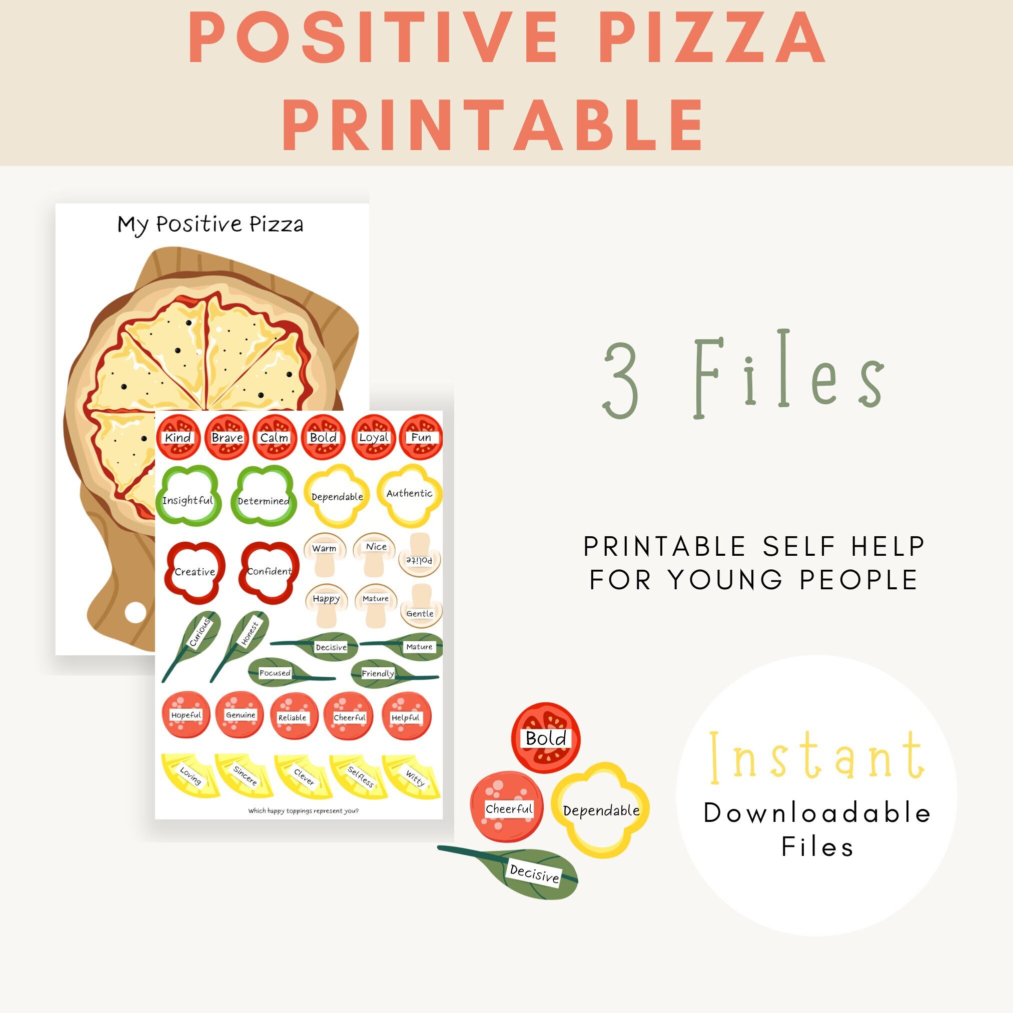 Printable Positive Pizza Activity Helps With Anxiety, Emotional ...